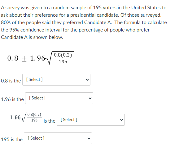 Solved A survey was given to a random sample of 195 ﻿voters | Chegg.com