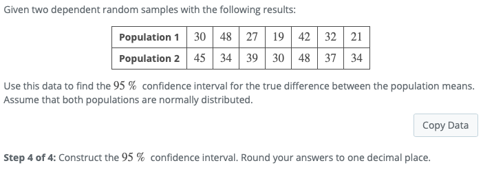 Solved Given two dependent random samples with the following | Chegg.com
