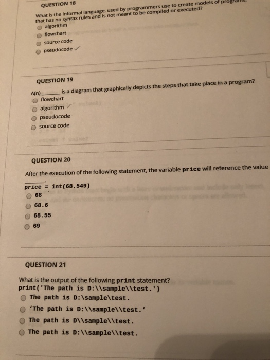 Solved Non Question 1 In Python Print Statements Written 9458