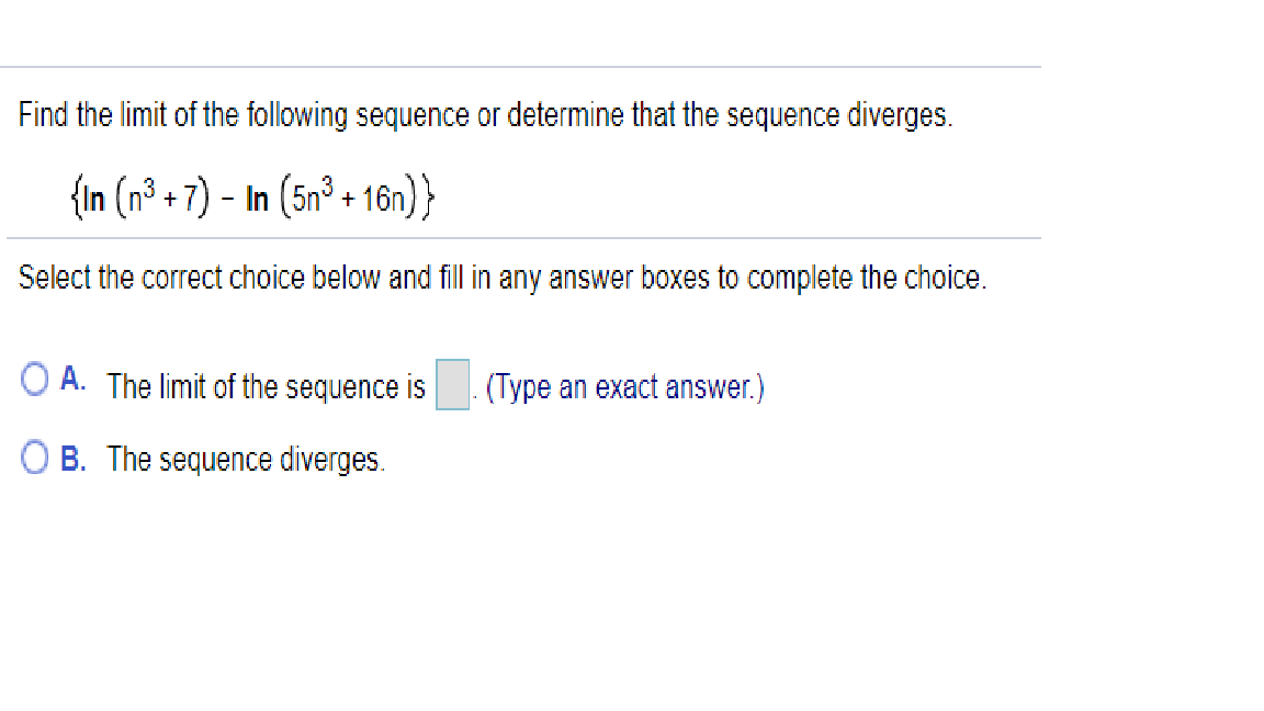 Solved Find the limit of the following sequence or determine | Chegg.com