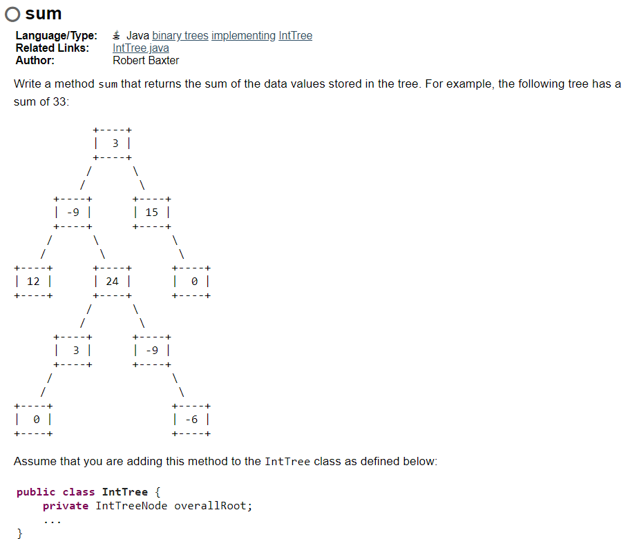 Solved O sum Language/Type: Related Links: Author: Java | Chegg.com