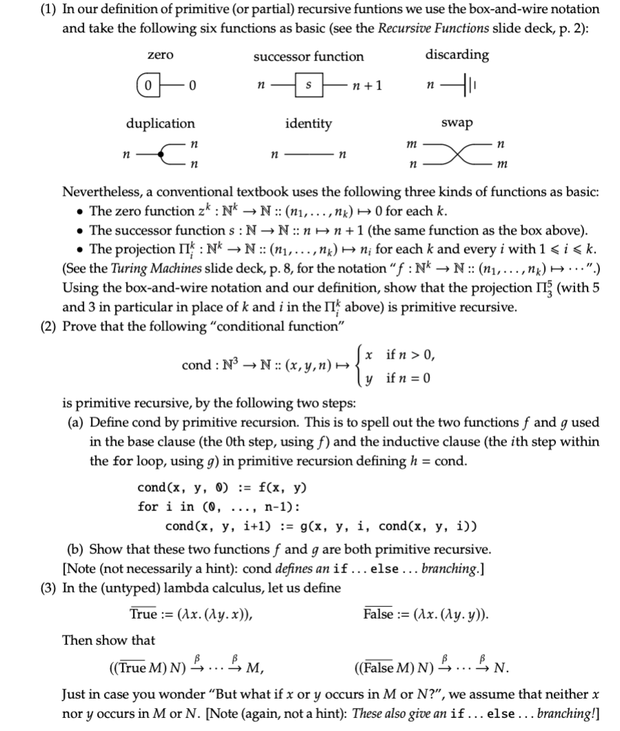 Solved (1) ﻿In our definition of primitive (or partial) | Chegg.com