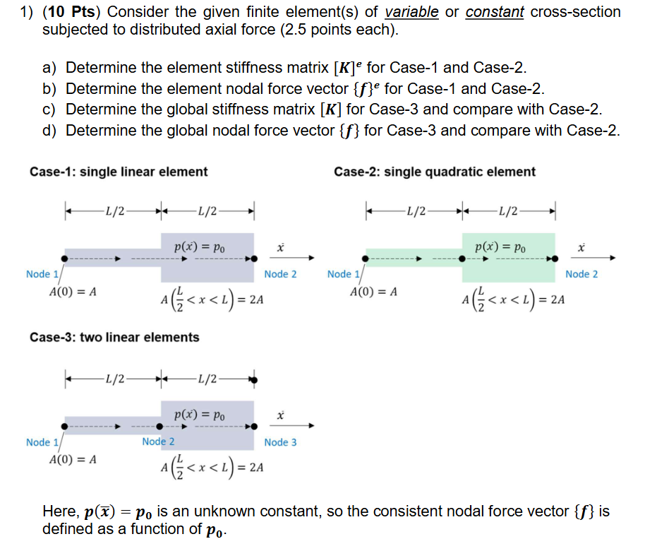 Solved 1) (10 ﻿Pts) ﻿Consider the given finite element(s) | Chegg.com