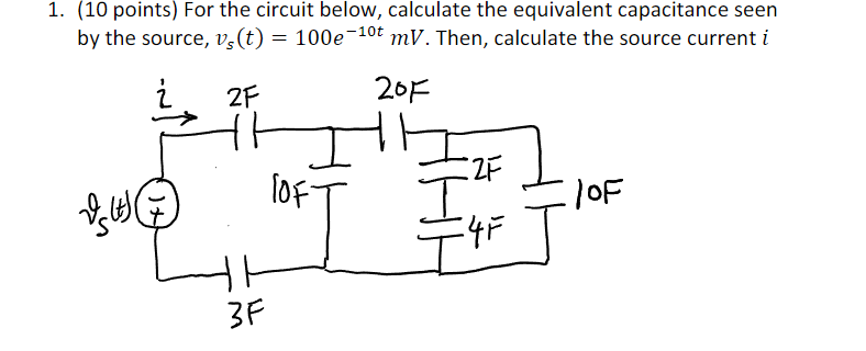 Solved (10 ﻿points) ﻿For the circuit below, calculate the | Chegg.com