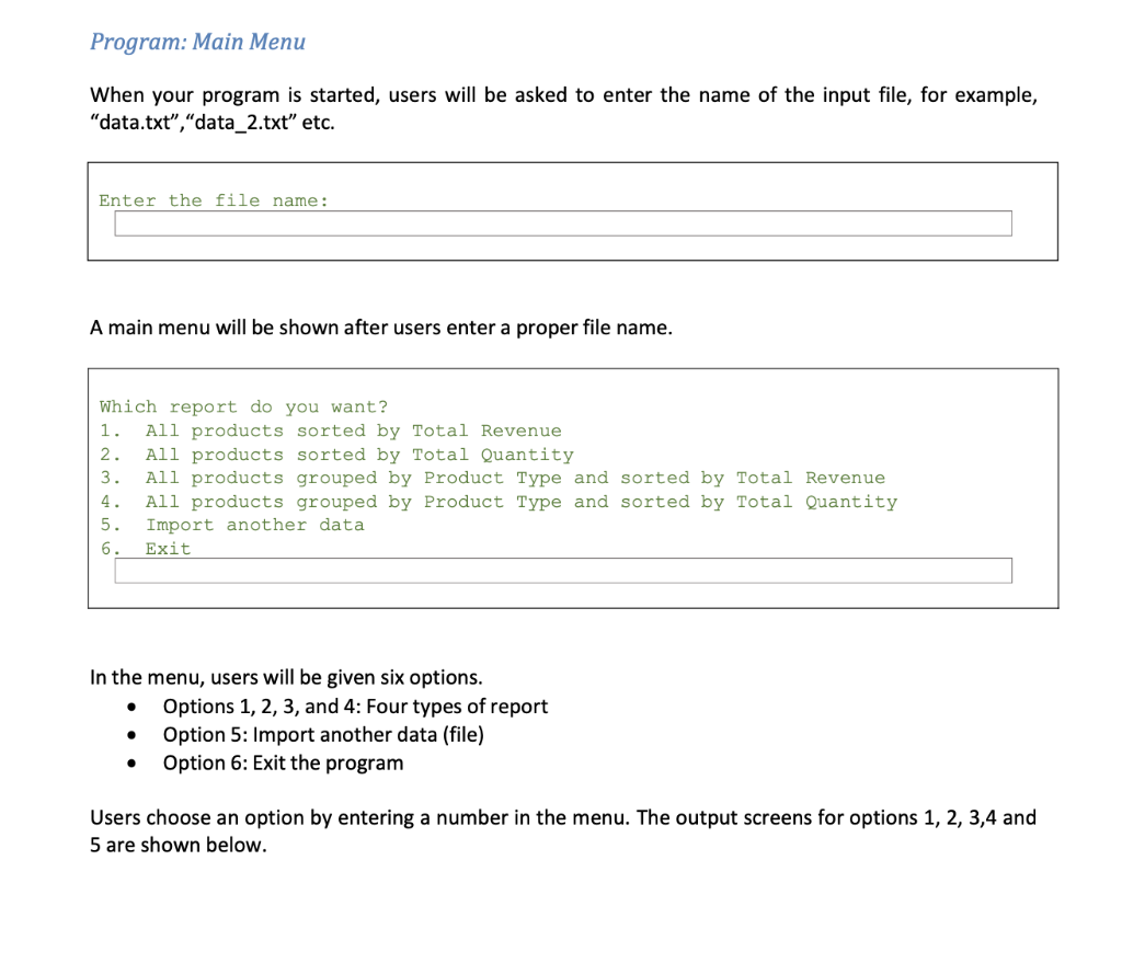 Solved Input File The input file format will be similar to | Chegg.com