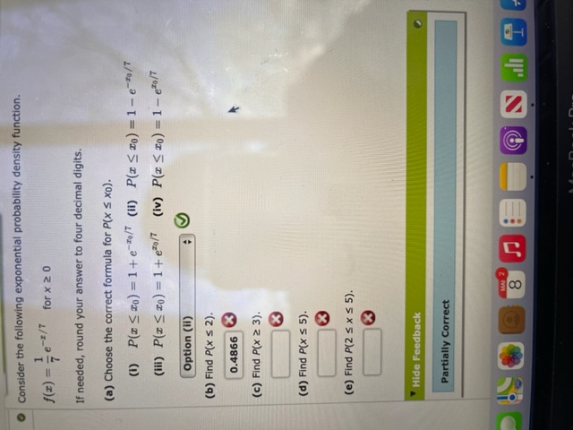 Solved Consider the following exponential probability | Chegg.com