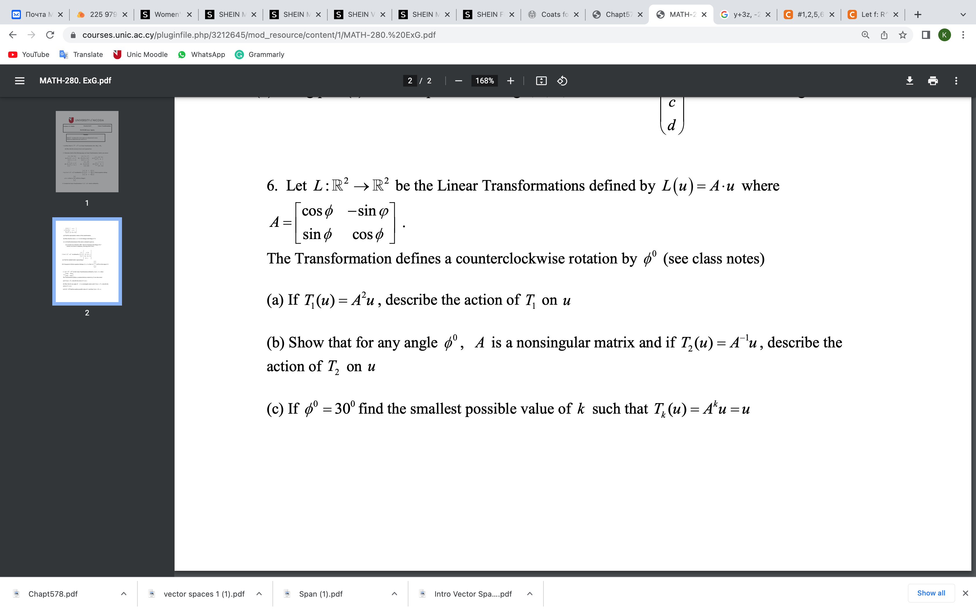 Solved 6. Let L:R2→R2 be the Linear Transformations defined | Chegg.com