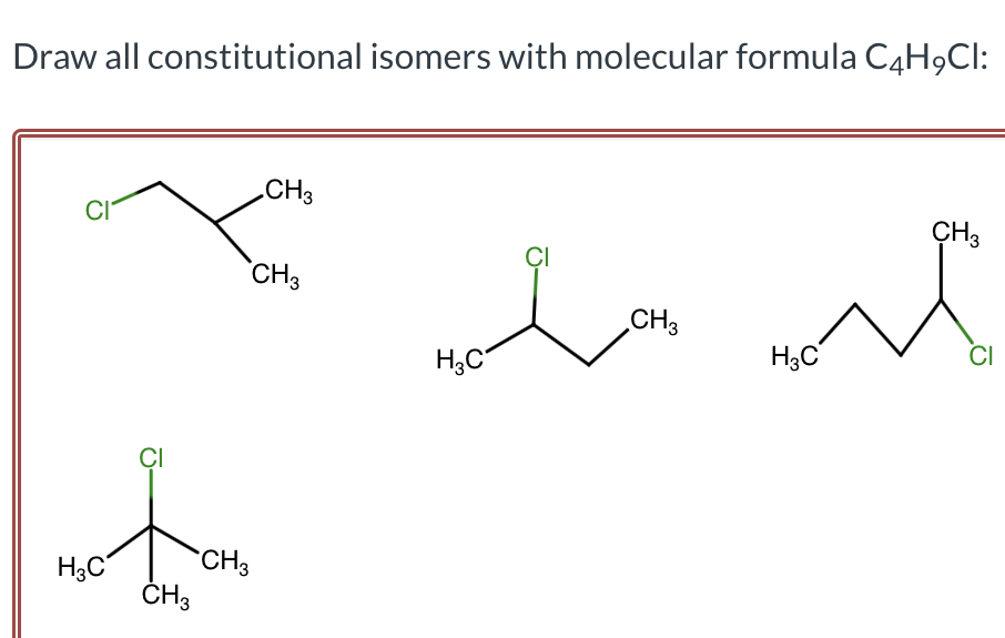 Solved Draw All Constitutional Isomers With Molecular