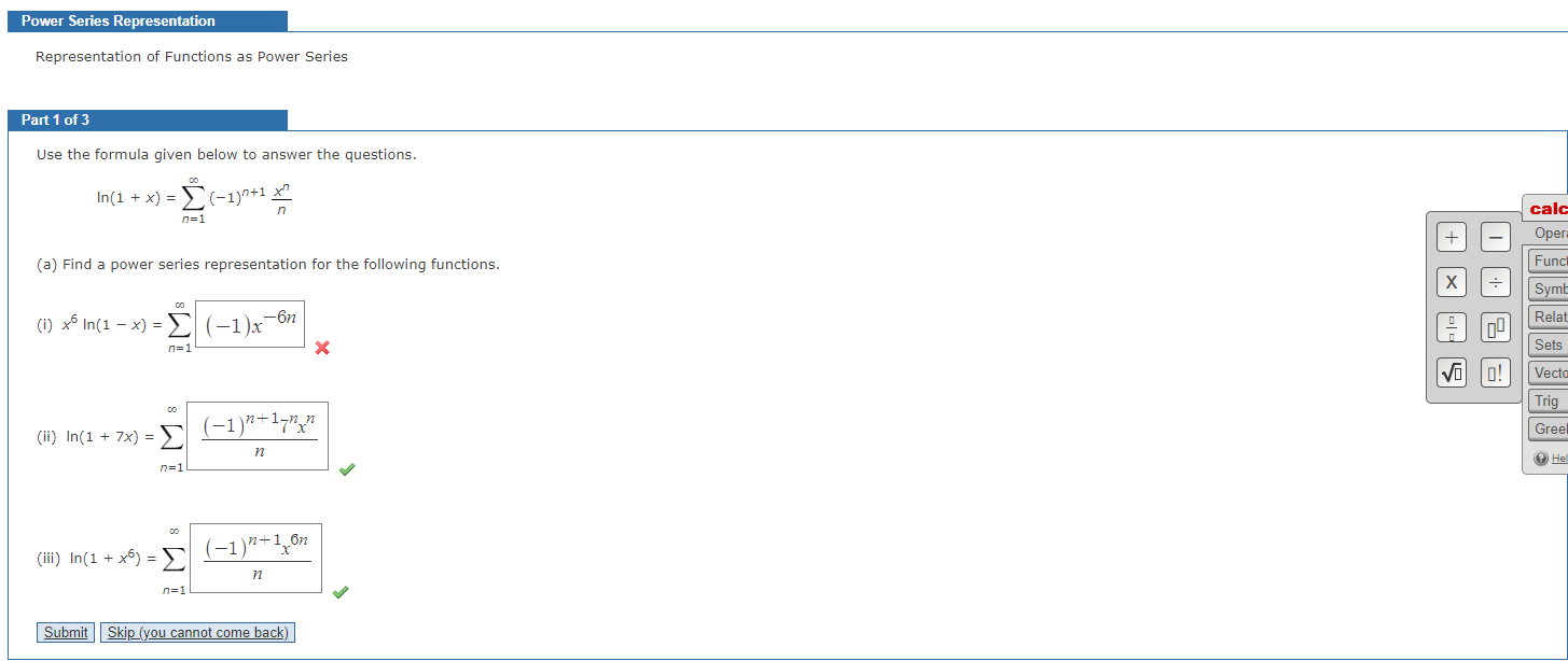 Solved Representation of Functions as Power Series Part 1 of | Chegg.com