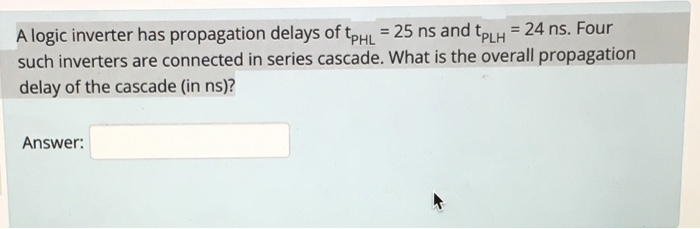 Solved A logic inverter has propagation delays of tou 25 ns | Chegg.com