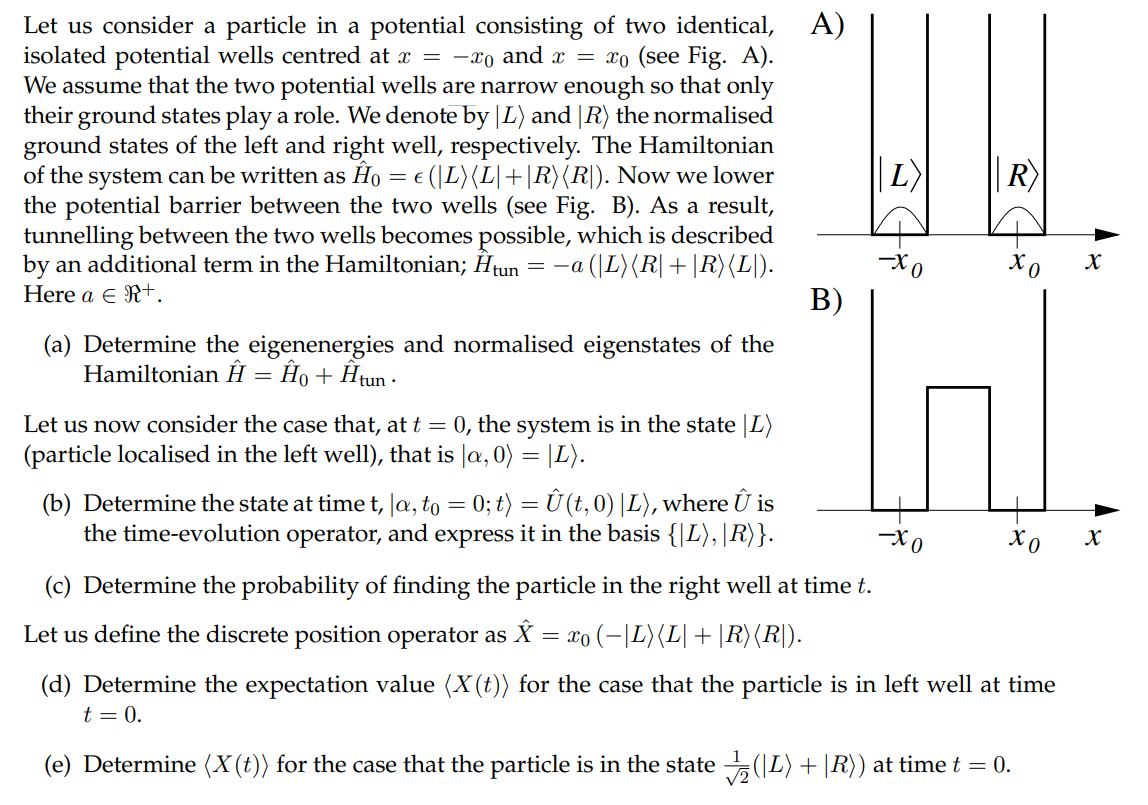 Solved A) =E -X0 == X Let us consider a particle in a | Chegg.com