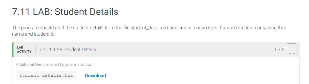 Solved 7.11 LAB: Student Details The program should read the | Chegg.com