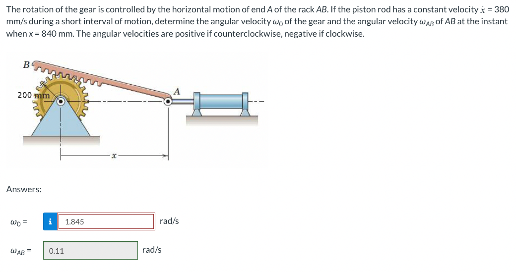 Solved The rotation of the gear is controlled by the | Chegg.com