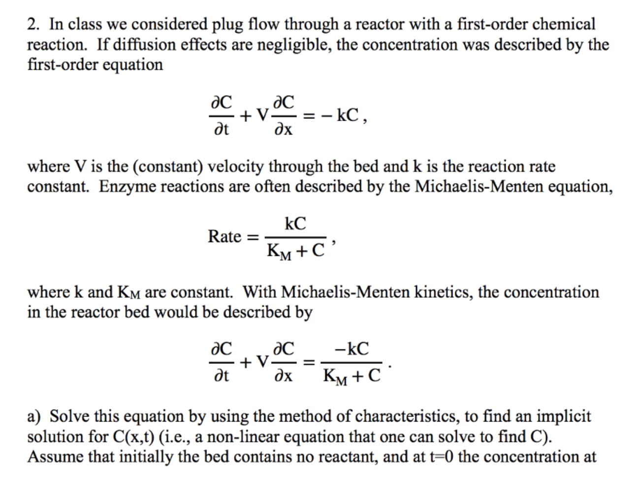 First Order Decay Equation