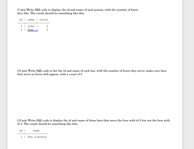 Solved Part 4 32 Pts Sql Quries Write Sql Quis Based On 