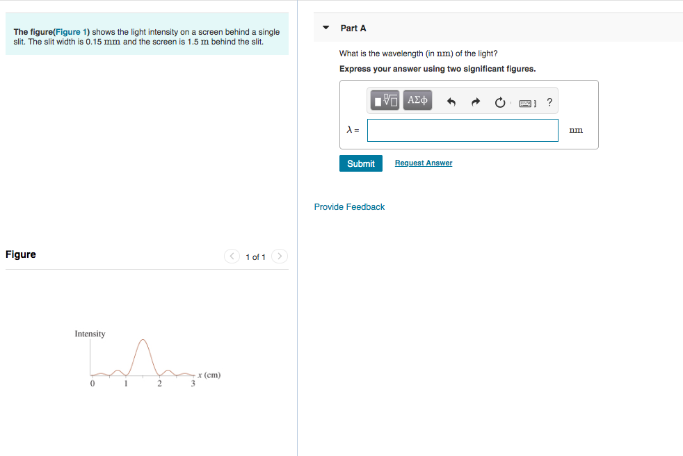 Solved Part A The figure(Figure 1) shows the light intensity | Chegg.com