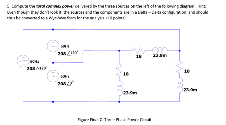 Solved Compute the total complex power delivered by the | Chegg.com