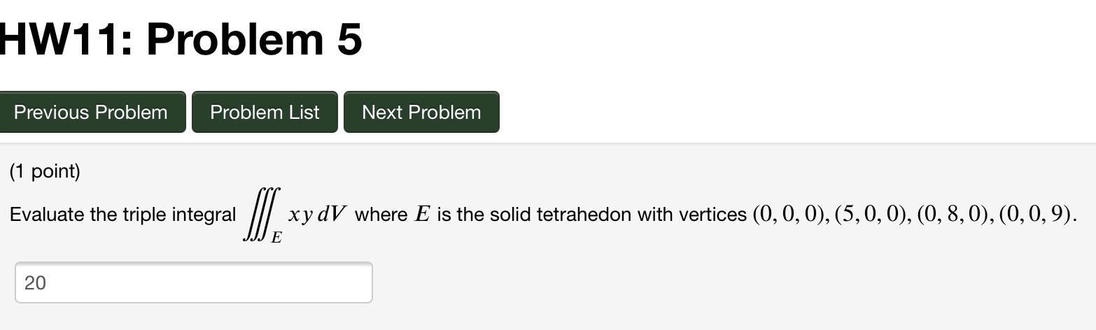 Solved HW11: Problem 5 Previous Problem Problem List Next | Chegg.com