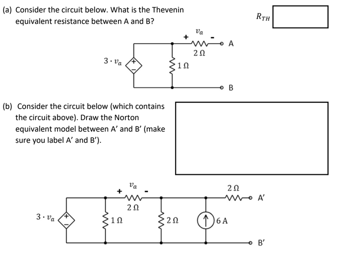 Solved (a) Consider the circuit below. What is the Thevenin | Chegg.com