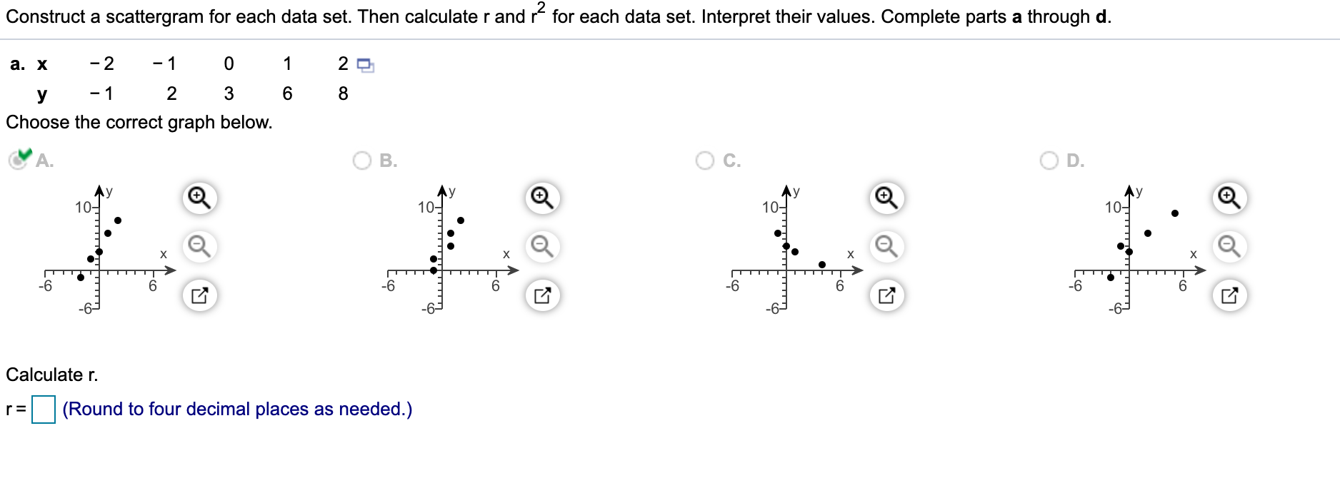 Solved Construct a scattergram for each data set. Then | Chegg.com