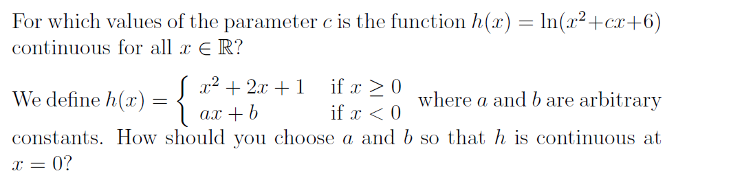 Solved = For which values of the parameter c is the function | Chegg.com