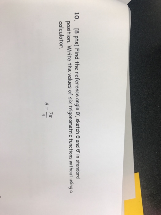 Solved Find the reference angle theta, sketch theta and | Chegg.com