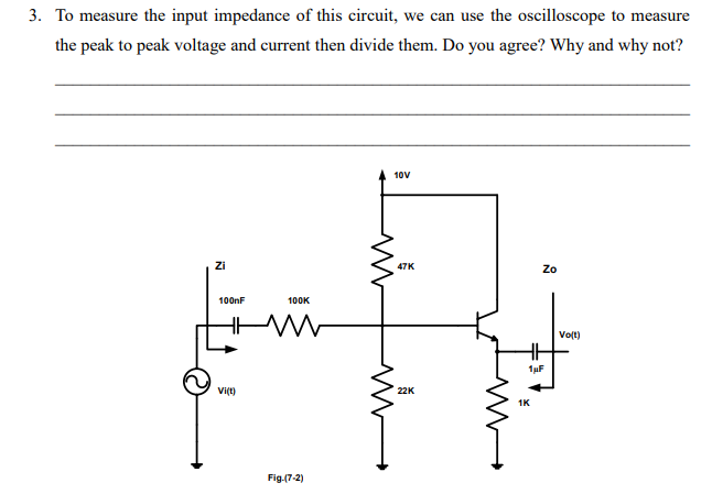 Solved 3. To measure the input impedance of this circuit, we | Chegg.com