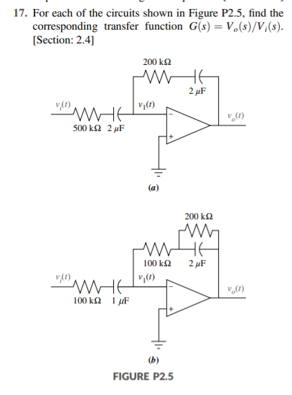 Solved 17. For each of the circuits shown in Figure P2.5, | Chegg.com