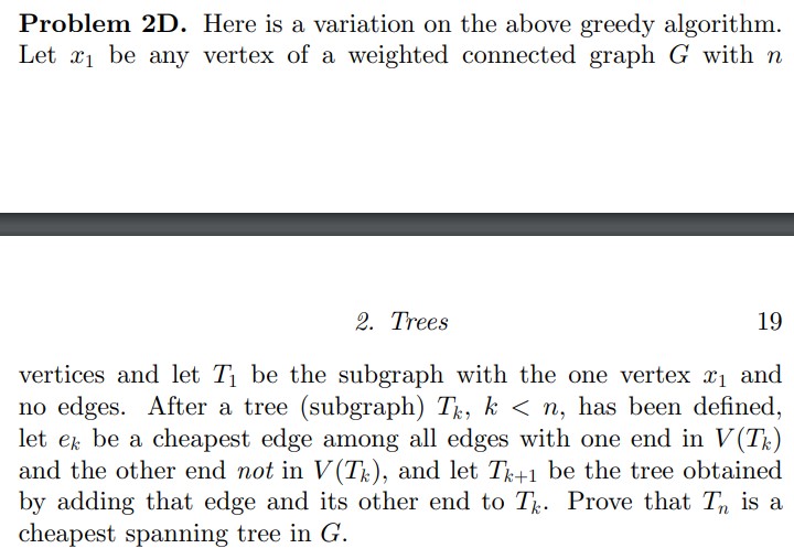 Solved Problem 2D. Here is a variation on the above greedy | Chegg.com