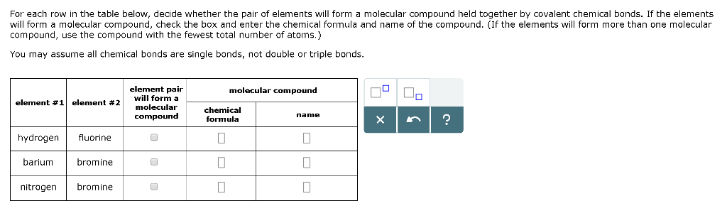 Solved For each row in the table below, decide whether the | Chegg.com