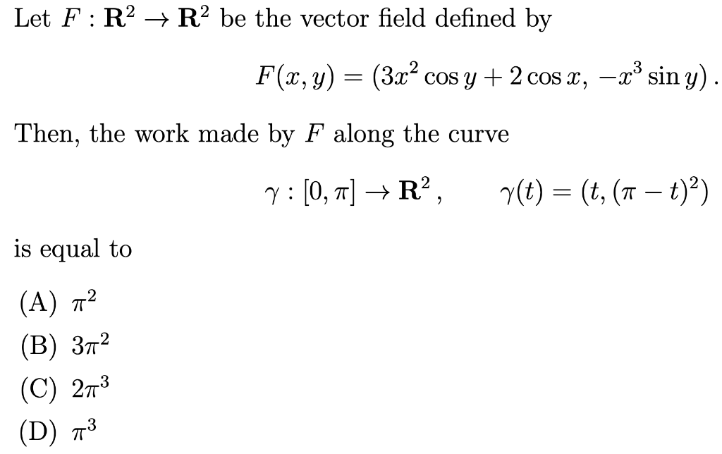 Solved Let F: R2 + RP be the vector field defined by F(x, y) | Chegg.com