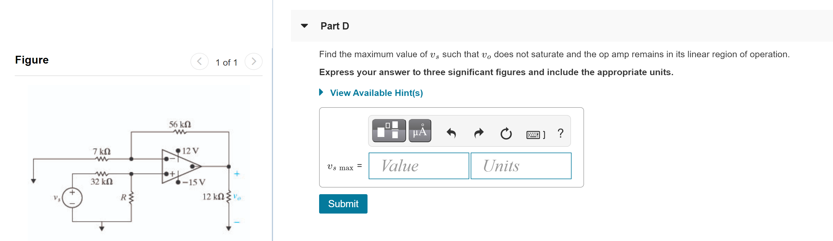 Solved Re The op amp in the circuit in (Figure 1) is ideal. | Chegg.com