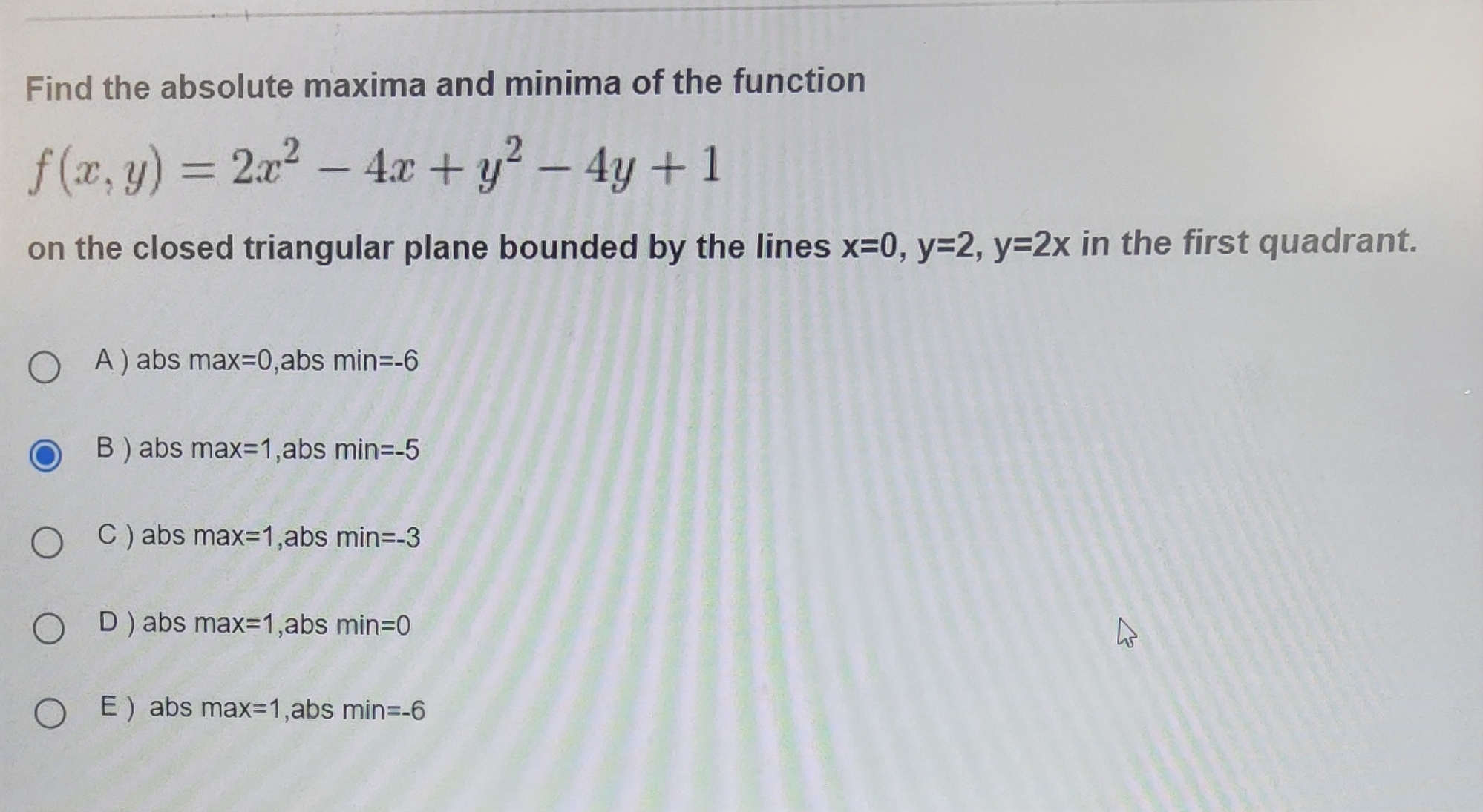 Solved Find the absolute maxima and minima of the function | Chegg.com