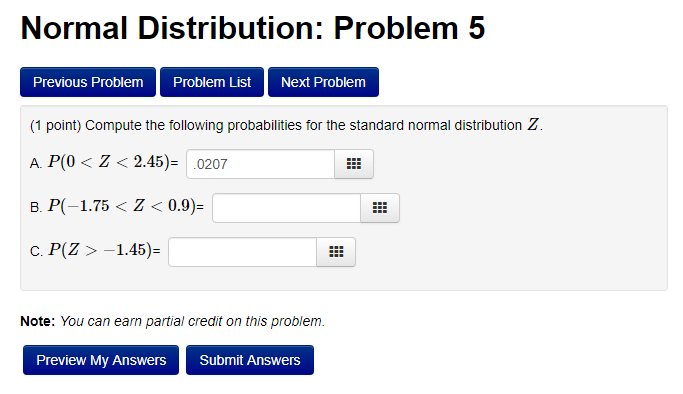 Solved Normal Distribution: Problem 5 Problem List Previous | Chegg.com