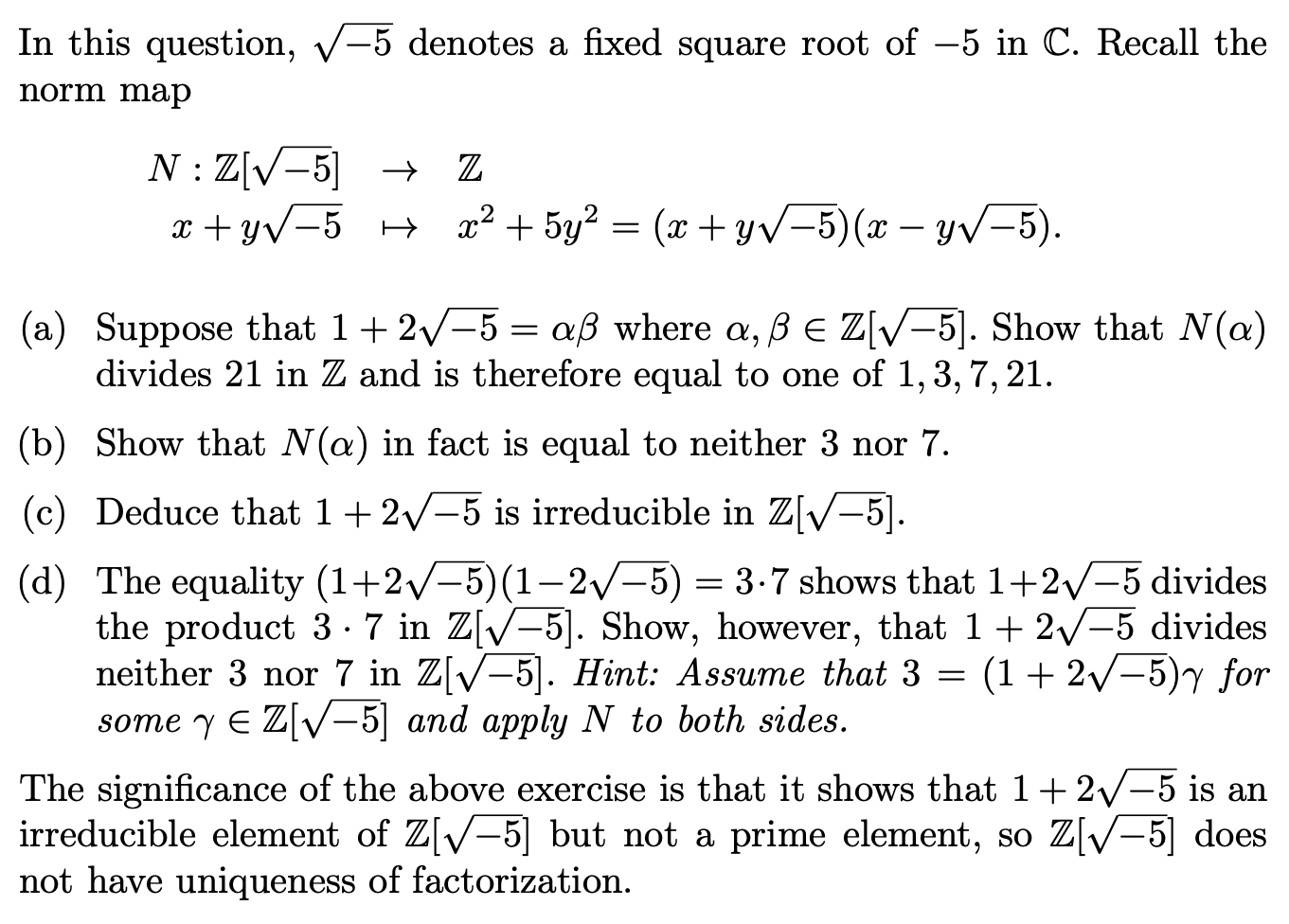 Solved In this question, −5 denotes a fixed square root of | Chegg.com