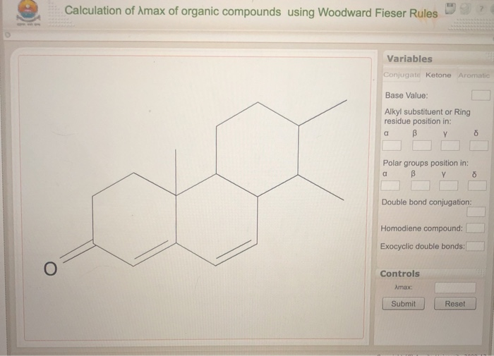 Solved 74 Calculation ofAmax of organic compounds using | Chegg.com