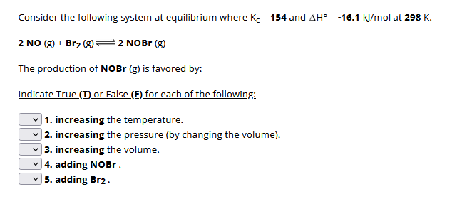 Solved Consider the following system at equilibrium where | Chegg.com