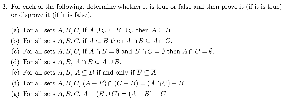 Solved 3. For each of the following, determine whether it is | Chegg.com