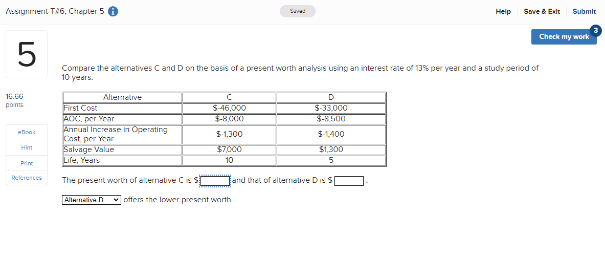Solved Assignment-T#6, Chapter 5 i Saved Help Save & Exit | Chegg.com