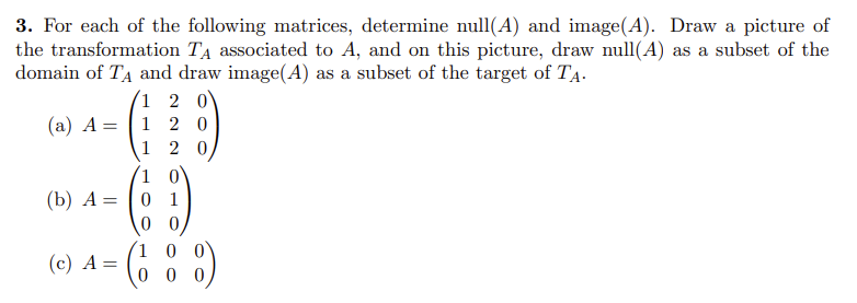 Solved 3. For each of the following matrices, determine | Chegg.com