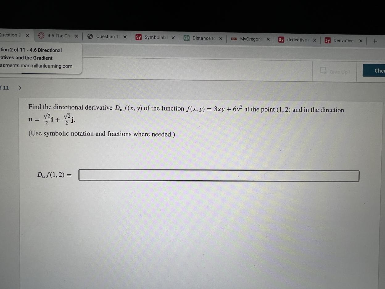 Solved Find the directional derivative Duf(x,y) of the | Chegg.com