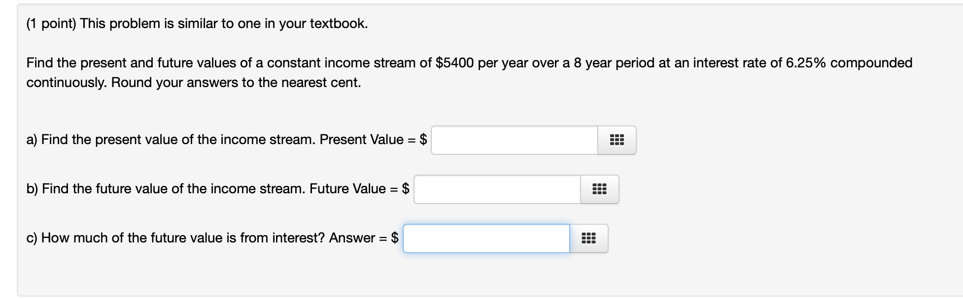 Solved (1 point) This problem is similar to one in your | Chegg.com