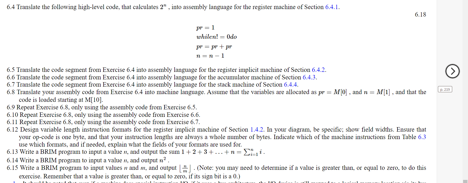 6.8 Exercises 6.1 For each of the following assembly | Chegg.com
