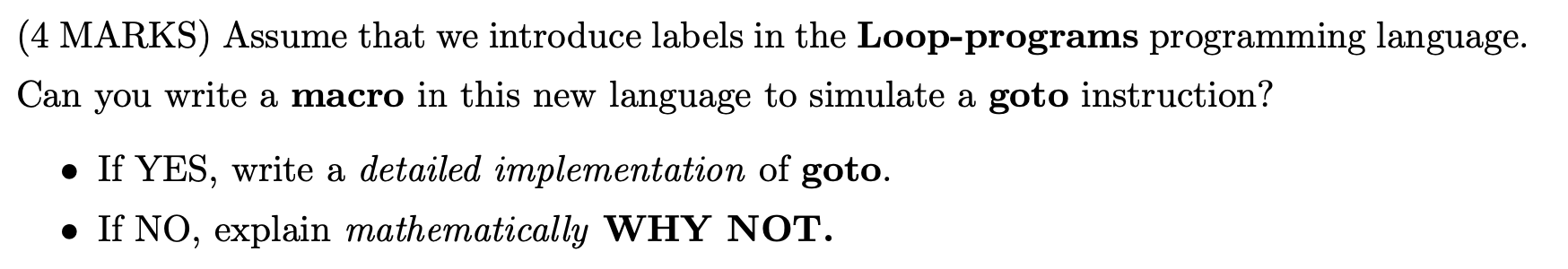 Solved (4 MARKS) Assume that we introduce labels in the | Chegg.com