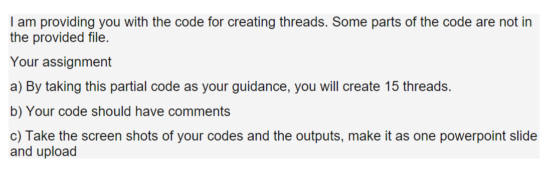 I am providing you with the code for creating | Chegg.com