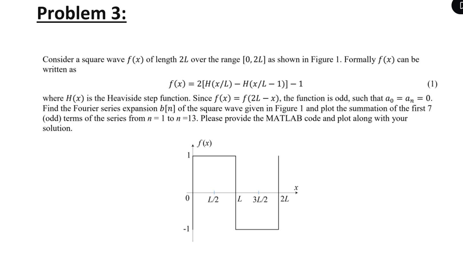 Solved please provide the Matlab code for this proplem | Chegg.com