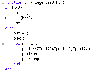 Solved Using the MATLAB function Legendre(k,x) given below, | Chegg.com
