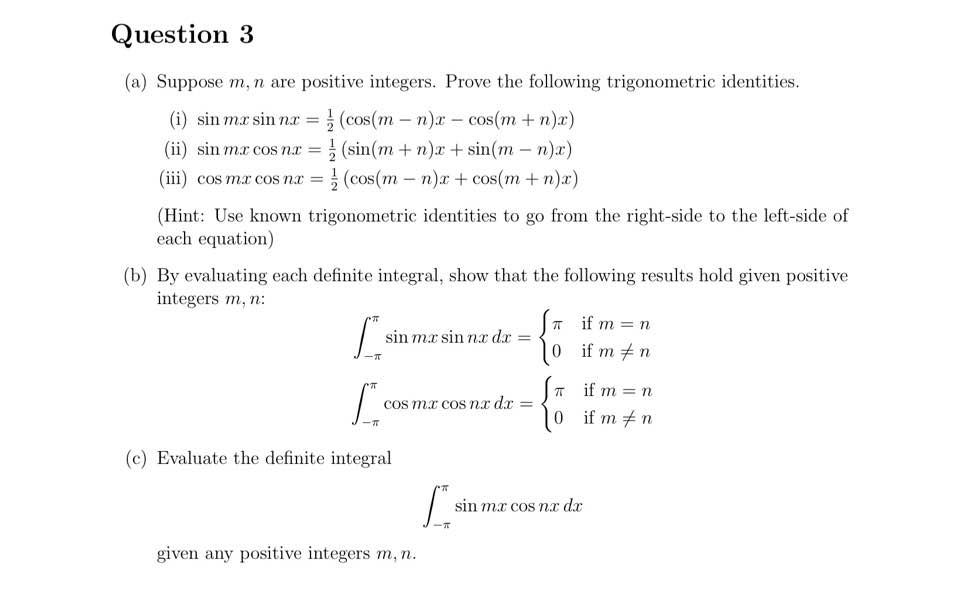 Solved Question 3 (a) Suppose m, n are positive integers. | Chegg.com