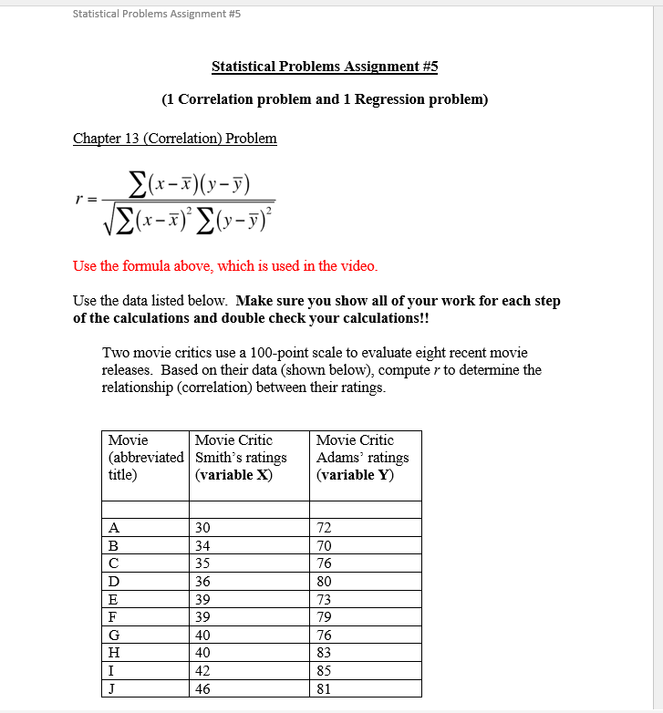 Solved Statistical Problems Assignment #5 Statistical | Chegg.com