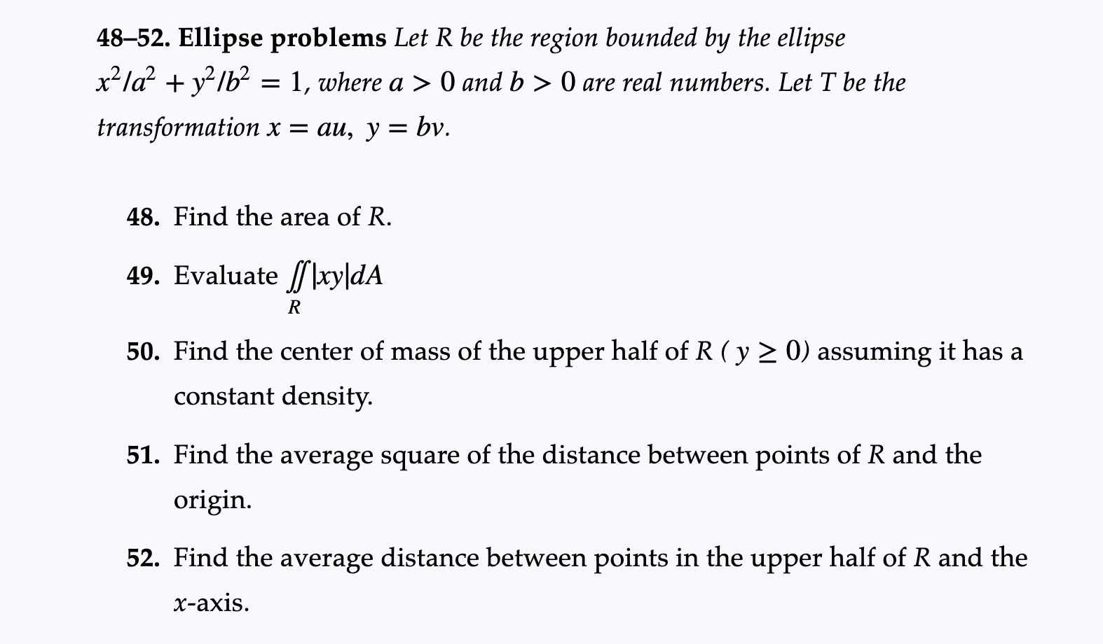 Solved 48-52. Ellipse problems Let R be the region bounded | Chegg.com